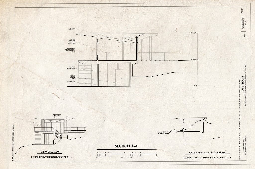 Blueprint Section - Durst House, 857 Fairview Drive, Fayetteville, Was ...
