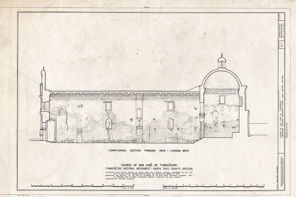 Blueprint Longitudinal Section Through Nave, Looking West - San Jose d ...