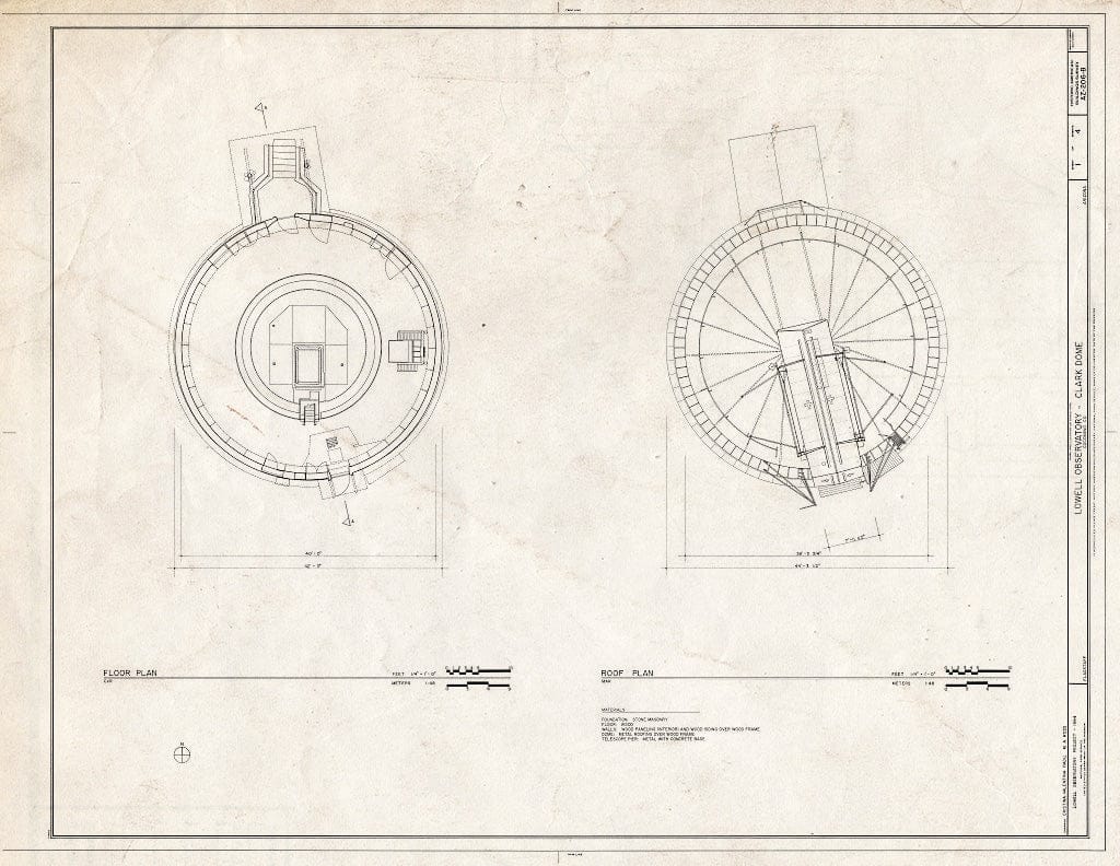 Blueprint HABS ARIZ,3-Flag,1B- (Sheet 1 of 4) - Lowell Observatory, Cl ...