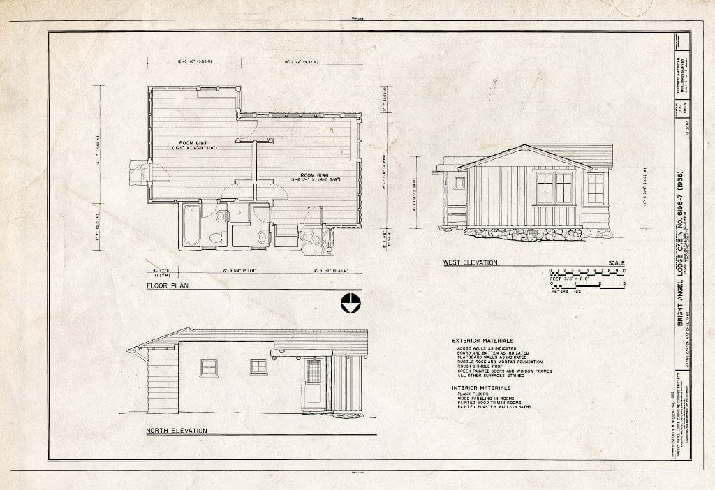 Blueprint HABS ARIZ,3-GRACAN,12N- (Sheet 1 of 1) - Bright Angel Lodge ...