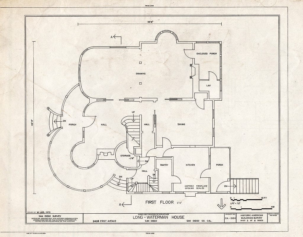 Blueprint HABS Cal,37-SANDI,20- (Sheet 3 of 8) - Long-Waterman House ...