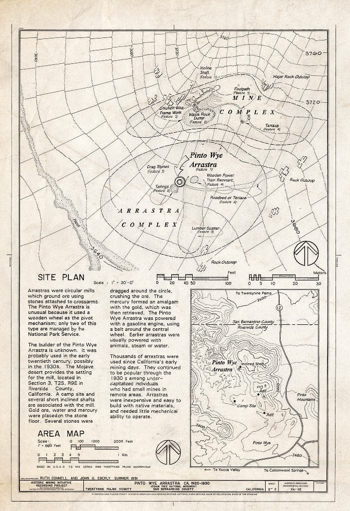 Blueprint Site Plan, Area Map - Pinto Wye Arrastra, Twentynine Palms ...
