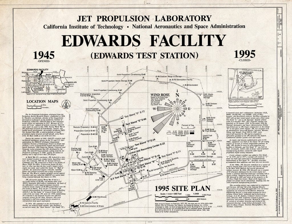 Blueprint Cover Sheet, 1995 Site Plan - Jet Propulsion Laboratory Edwa ...