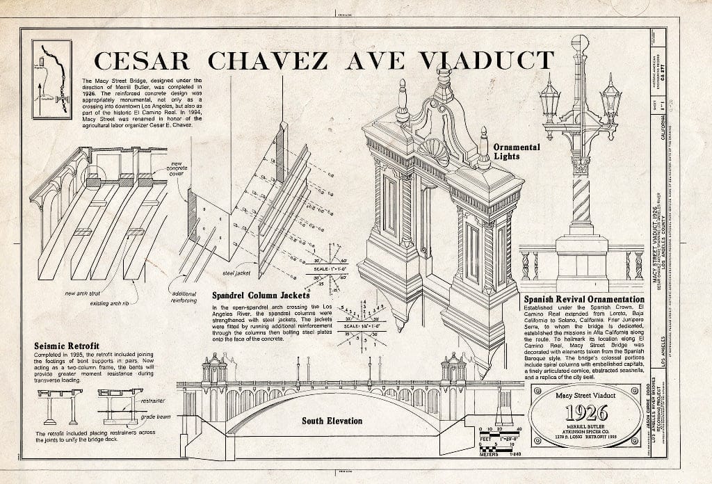 Blueprint HAER CA-277 (Sheet 1 of 1) - Macy Street Viaduct, Los Angele ...