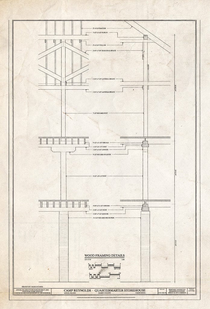 Blueprint HABS CA-1841-H (Sheet 11 of 11) - Camp Reynolds, Quartermast ...