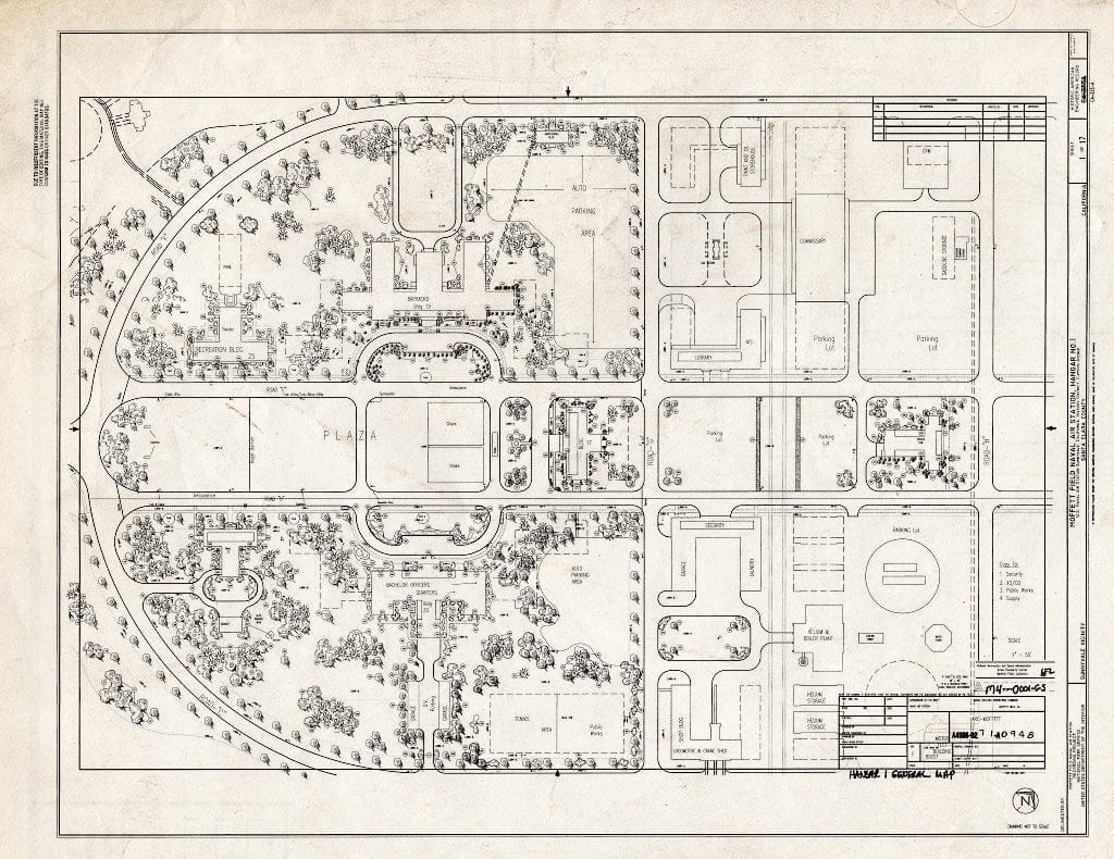 Blueprint Original Drawing - Site Plan - Naval Air Station Moffett Fie ...