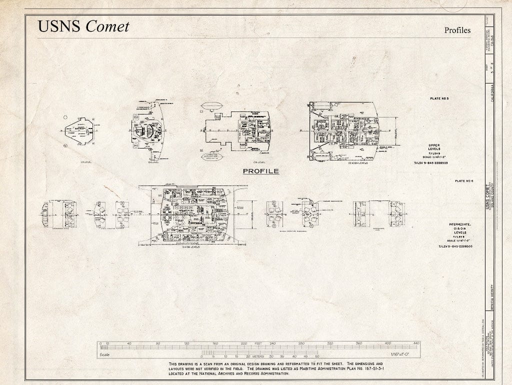 Blueprint Plans - USNS Comet, Suisan Bay Reserve Fleet, Benicia, Solan ...
