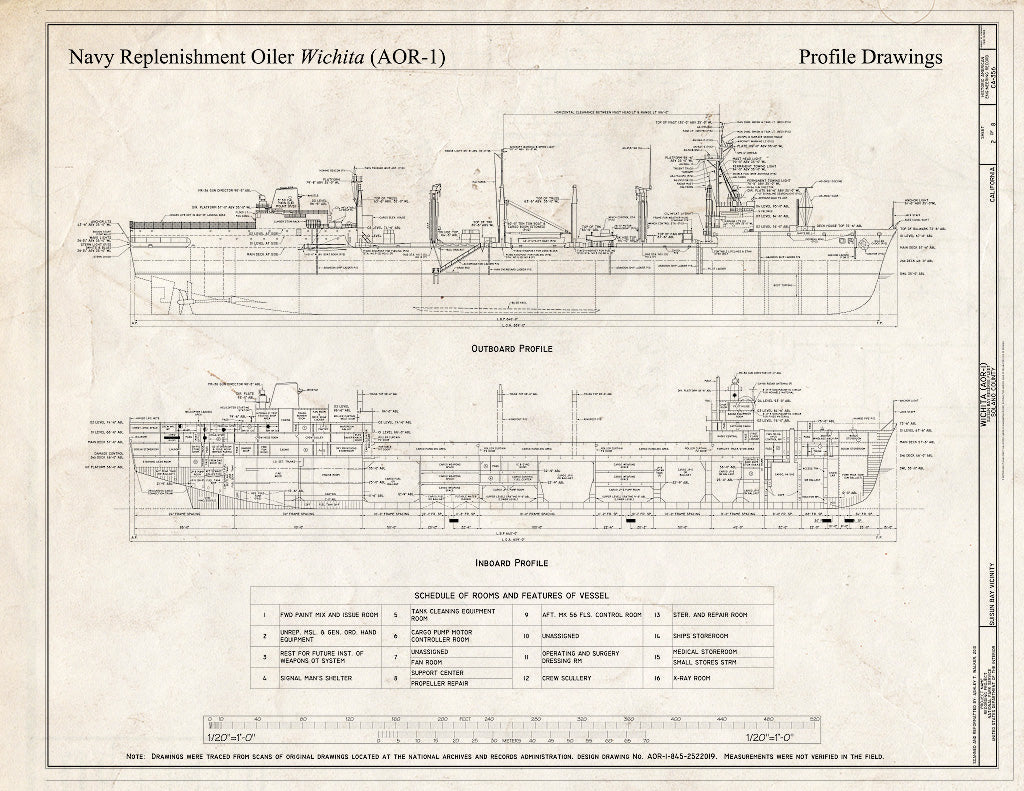 Blueprint Outboard Profile, Inboard Profile - Wichita, Suisun Bay Rese ...