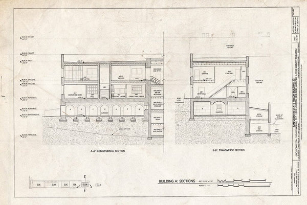 Blueprint Building A: Sections - San Quentin State Prison, Building 22 ...