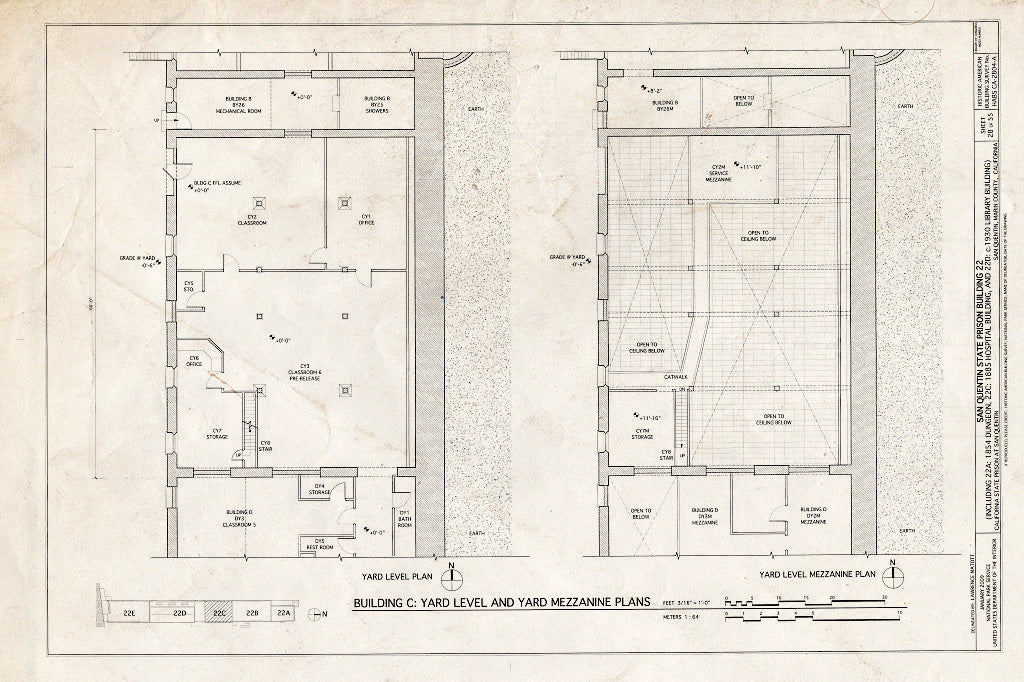 Blueprint Building C: Yard Level & Yard Mezzanine Plans - San Quentin ...