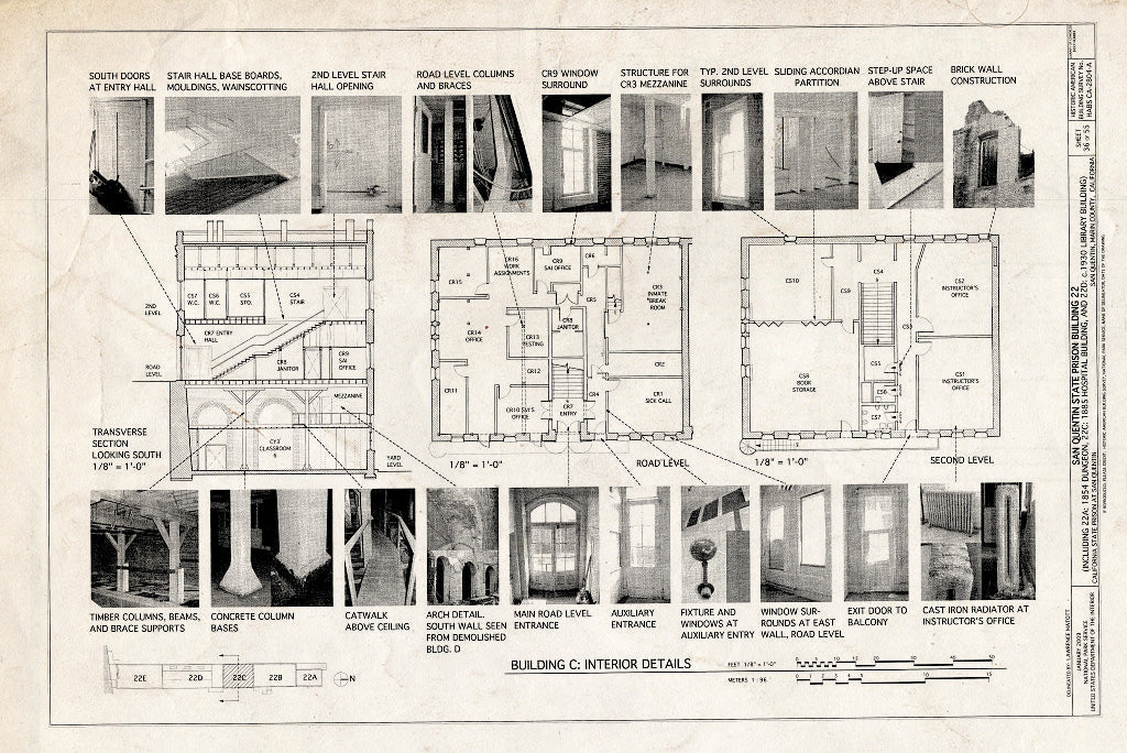 Blueprint Building C: Interior Details - San Quentin State Prison, Bui ...