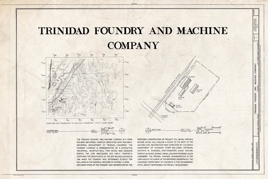 Blueprint HAER Colo,36-TRIN,2- (Sheet 1 of 1) - Trinidad Foundry & Mac ...