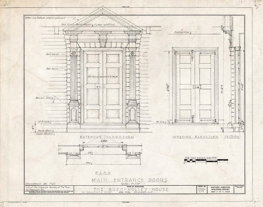 Blueprint Main Entrance Doors (Exterior and Interior elevations) - Bus ...