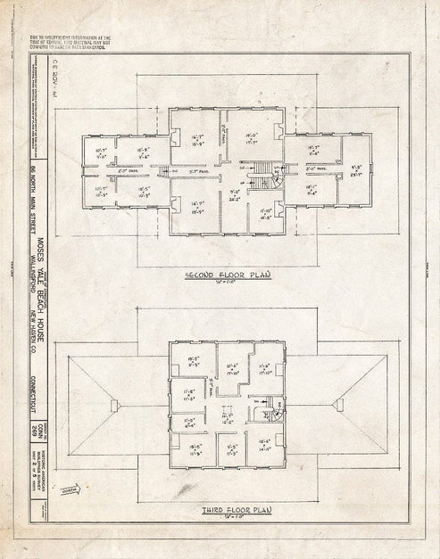 Blueprint 2. Second and Third Floor Plans - Moses Yale Beach House, 86 ...