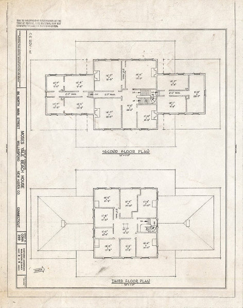 Blueprint 2. Second and Third Floor Plans - Moses Yale Beach House, 86 ...