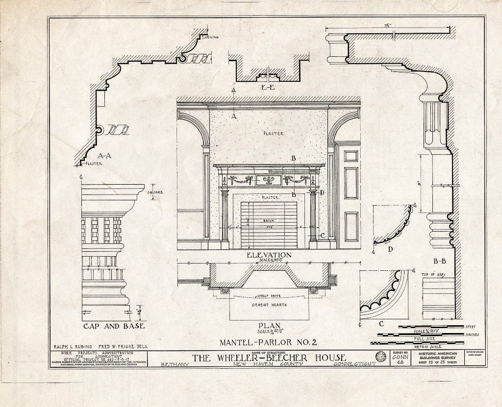 Blueprint HABS Conn,5-Beth,1- (Sheet 22 of 25) - Wheeler-Beecher House ...