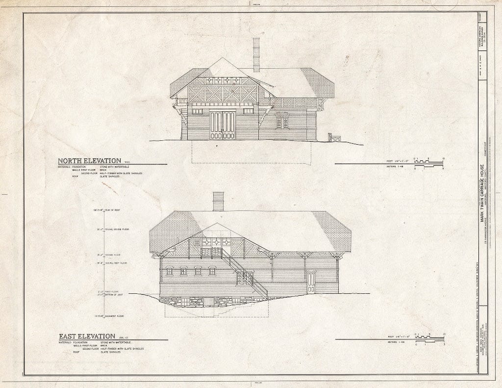 Blueprint HABS Conn,2-HARF,16A- (Sheet 4 of 6) - Mark Twain House, Car ...