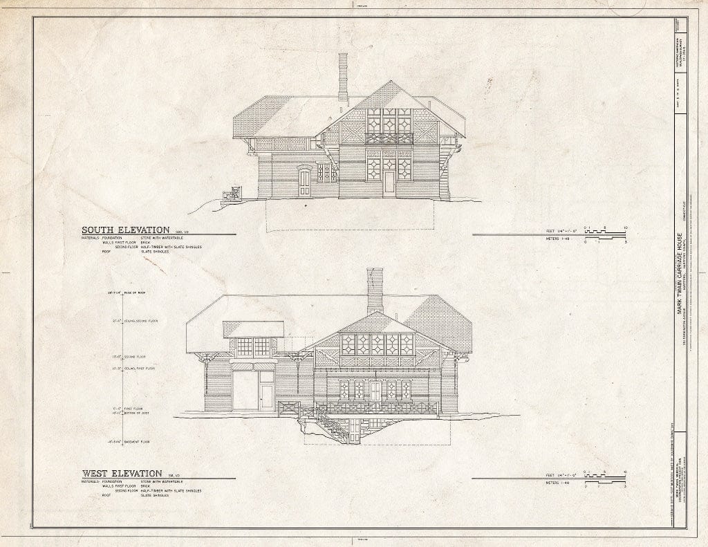 Blueprint HABS Conn,2-HARF,16A- (Sheet 5 of 6) - Mark Twain House, Car ...