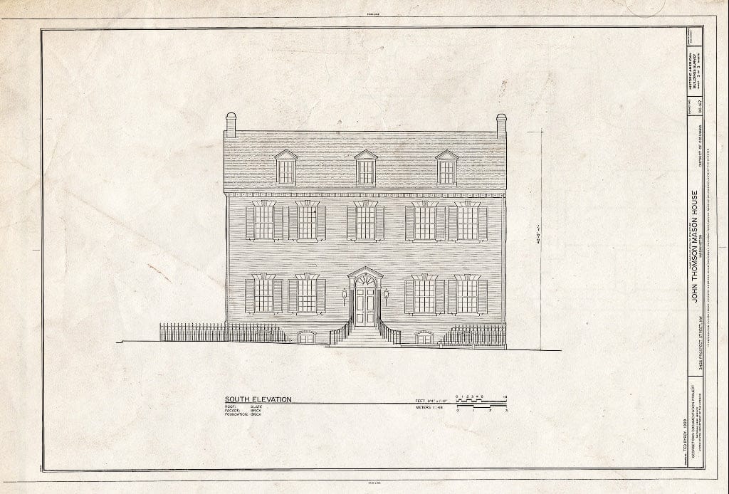 Blueprint HABS DC,GEO,11- (Sheet 3 of 3) - John Thomson Mason House, 3 ...
