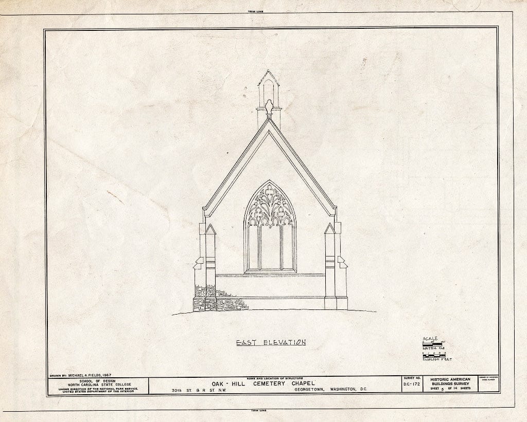 Blueprint HABS DC,GEO,41B- (Sheet 5 of 14) - Oak Hill Cemetery, Chapel ...