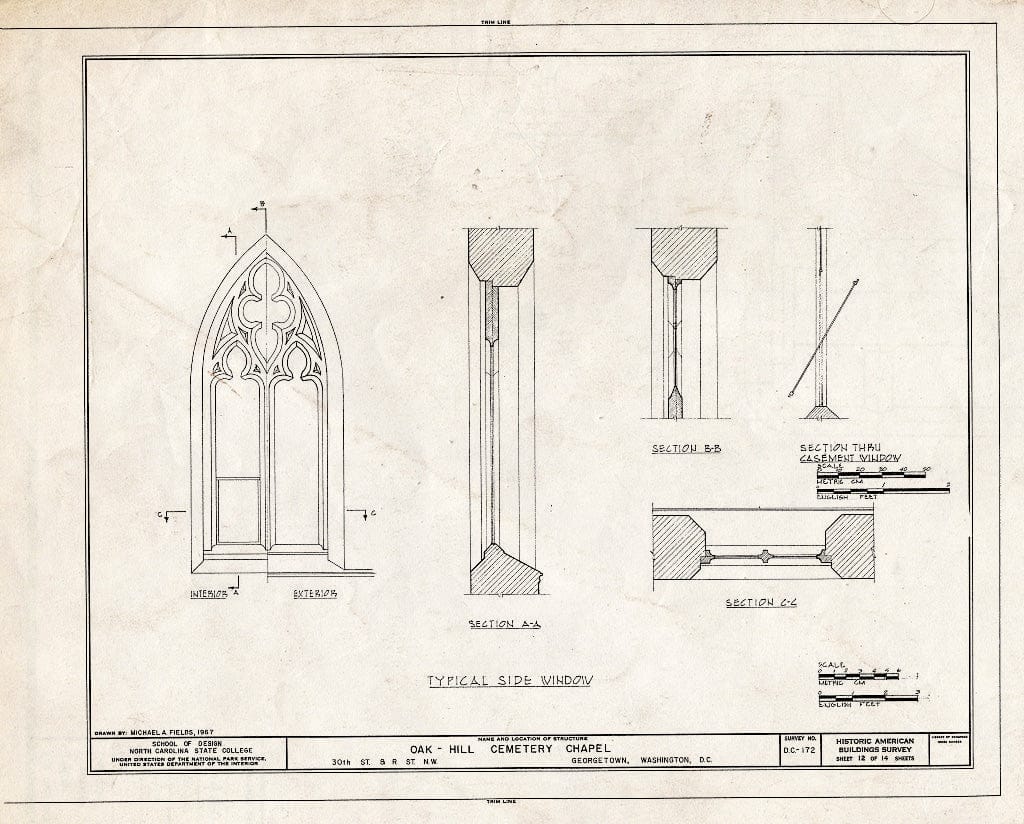 Blueprint HABS DC,GEO,41B- (Sheet 12 of 14) - Oak Hill Cemetery, Chape ...