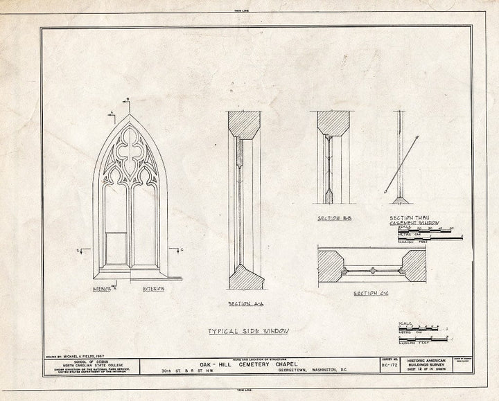 Blueprint HABS DC,GEO,41B- (Sheet 12 of 14) - Oak Hill Cemetery, Chape ...