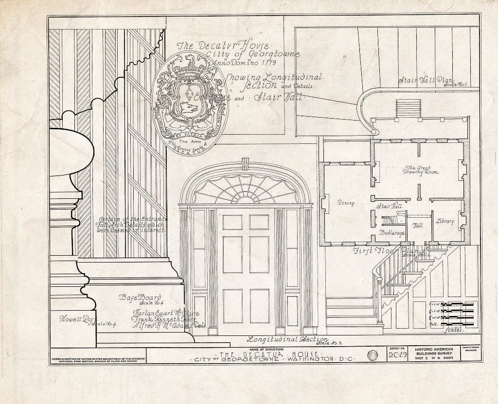Blueprint HABS DC,GEO,43- (Sheet 2 of 4) - Decatur-Gunther House, 2812 ...