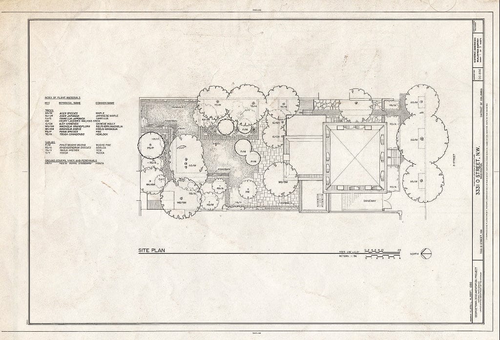 Blueprint Site Plan - 3331 O Street, Northwest (House), Washington, Di ...