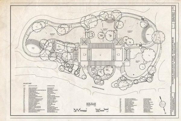 Blueprint Site Plan - National Zoological Park, Elephant House, 3001 C ...