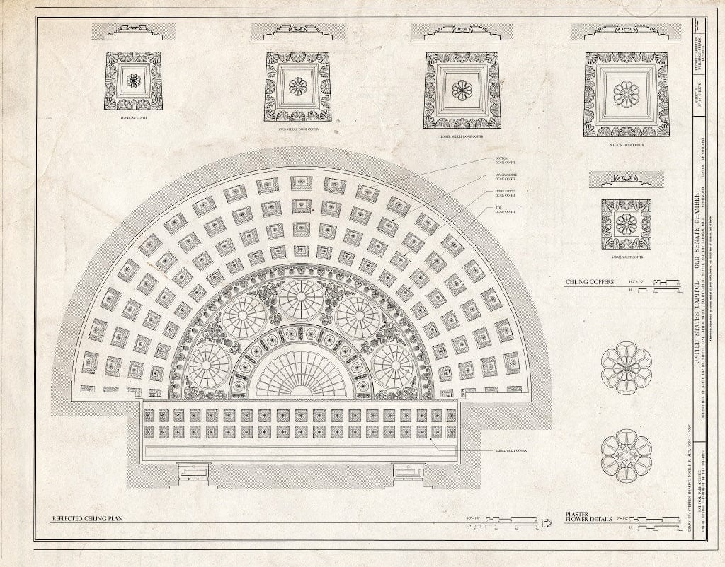 Blueprint Elevations - U.S. Capitol, Old Senate Chamber, Intersection ...