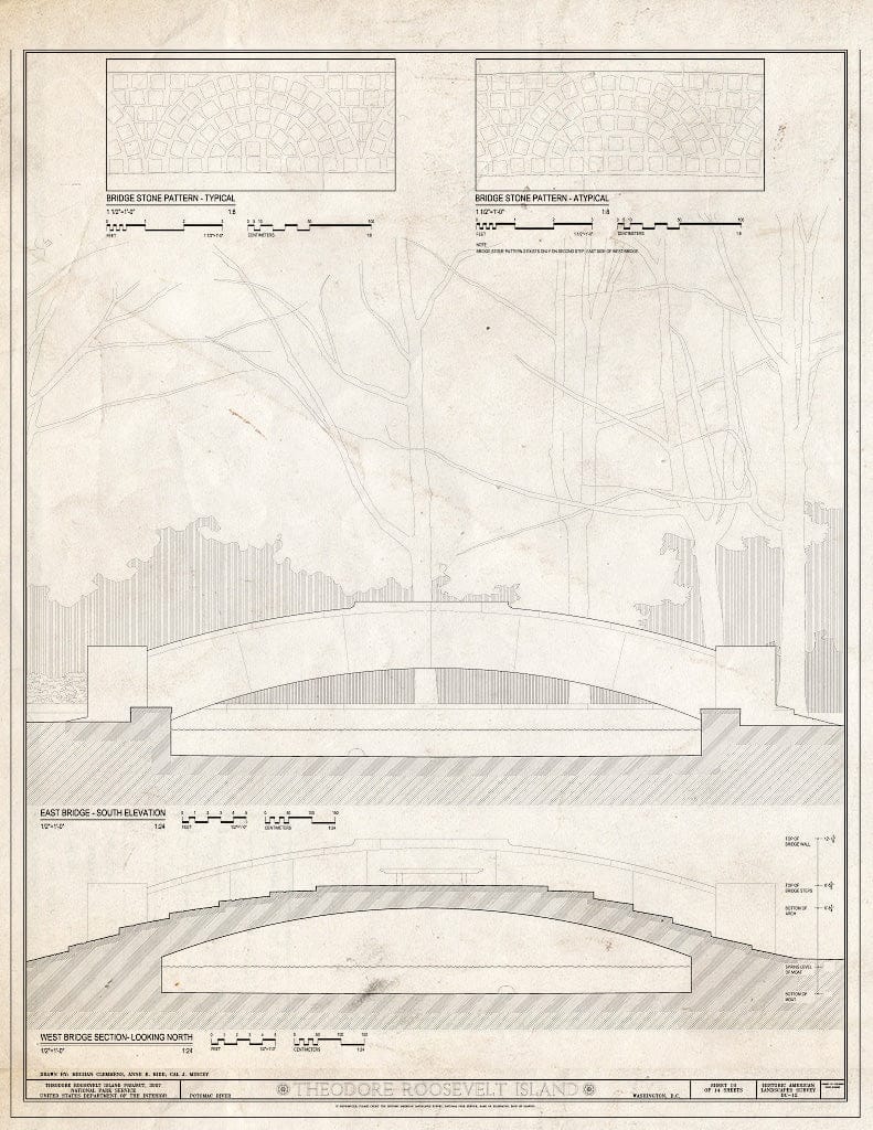 Blueprint Bridges - Theodore Roosevelt Island, Potomac River, Washingt ...
