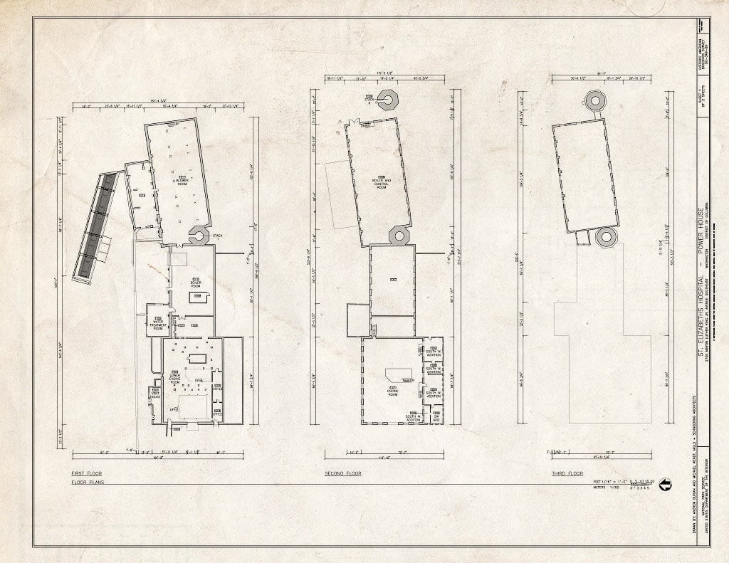 Blueprint Floor Plans - St. Elizabeths Hospital, Power House, 2700 Mar ...