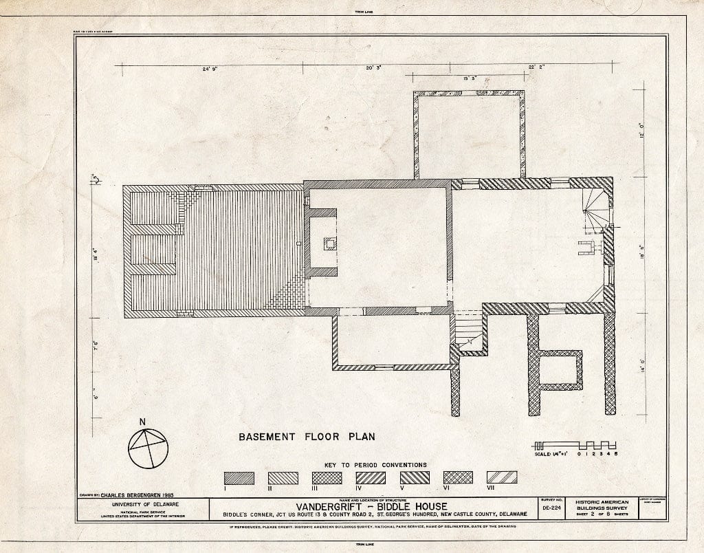 Blueprint HABS DEL,2-BIDCO,1- (sheet 2 of 8) - Vandergrift-Biddle Hous ...