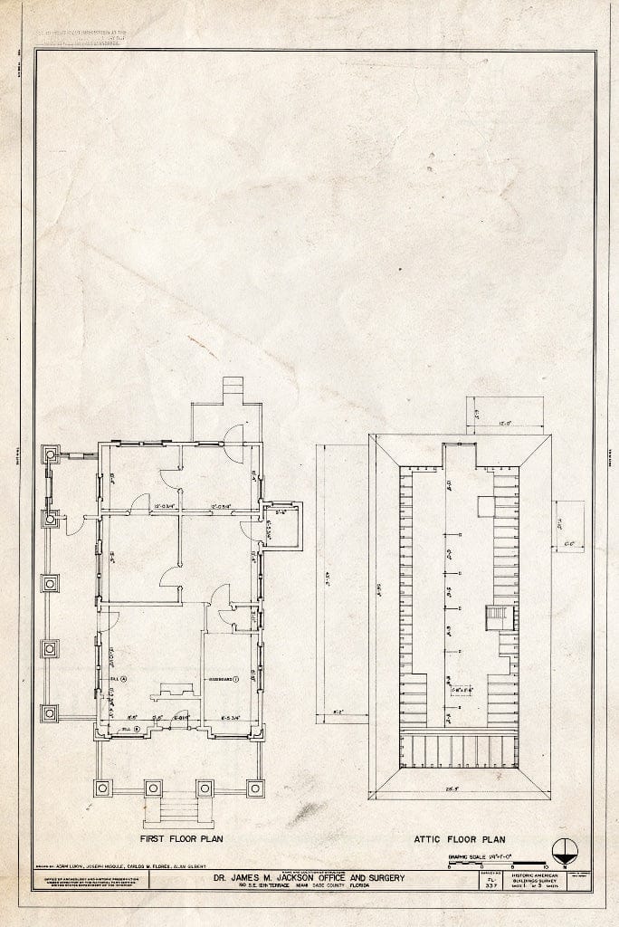 Blueprint HABS FLA,13-MIAM,4- (Sheet 1 of 3) - Dr. James M. Jackson Of ...
