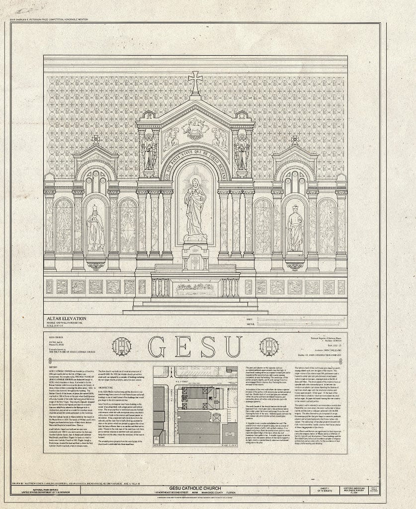 Blueprint Cover Sheet with Altar Elevation - Gesu Catholic Church, 118 ...