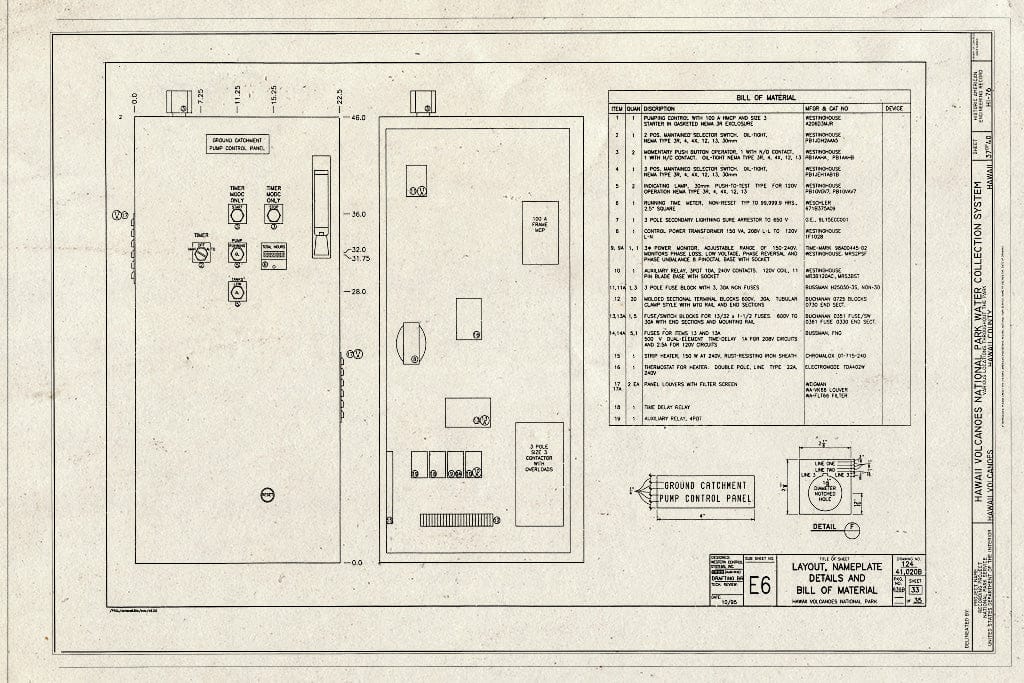 Blueprint Layout, Nameplate Details and Bill of Material - Hawaii Volc ...