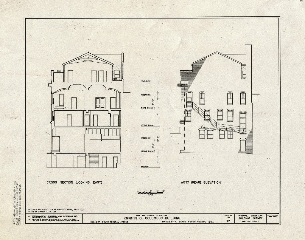 Blueprint HABS Iowa,17-MASCIT,6- (Sheet 10 of 10) - Knights of Columbu ...