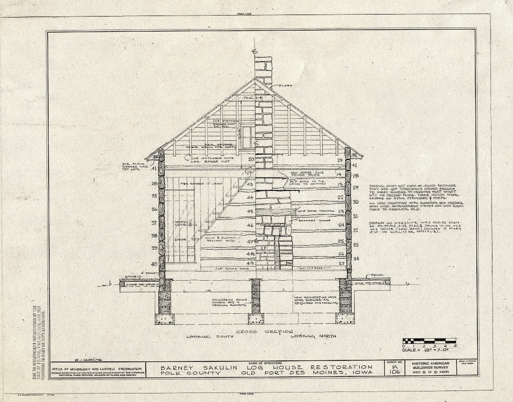 Blueprint HABS Iowa,77-Desmo,20- (Sheet 8 of 8) - Barney Sakulin Log H ...