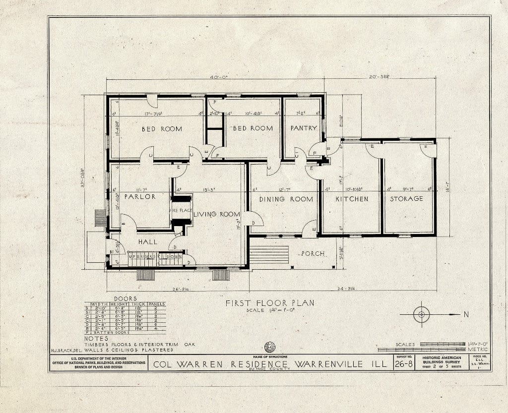 Blueprint HABS Ill,22-WARVI,1- (Sheet 2 of 5) - Colonel Warren House ...