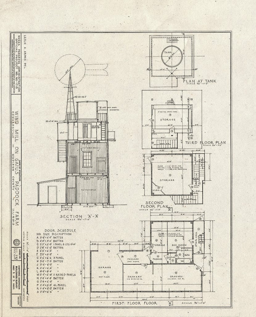 Blueprint HABS Ill,60-,1A- (Sheet 3 of 3) - Galus Paddock Farm, Spring ...