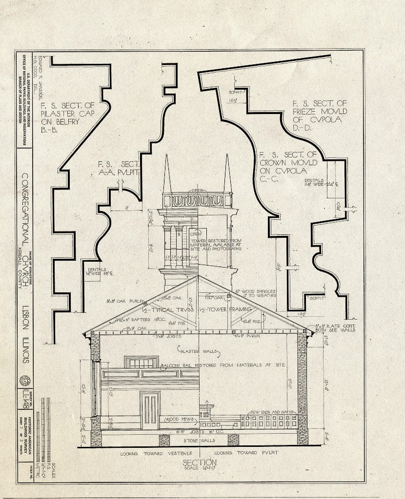 Blueprint HABS Ill,47-LISB,1- (Sheet 2 of 3) - Congregational Church ... Blueprint HABS Ill,47-LISB,1- (Sheet 2 of 3) - Congregational Church ...