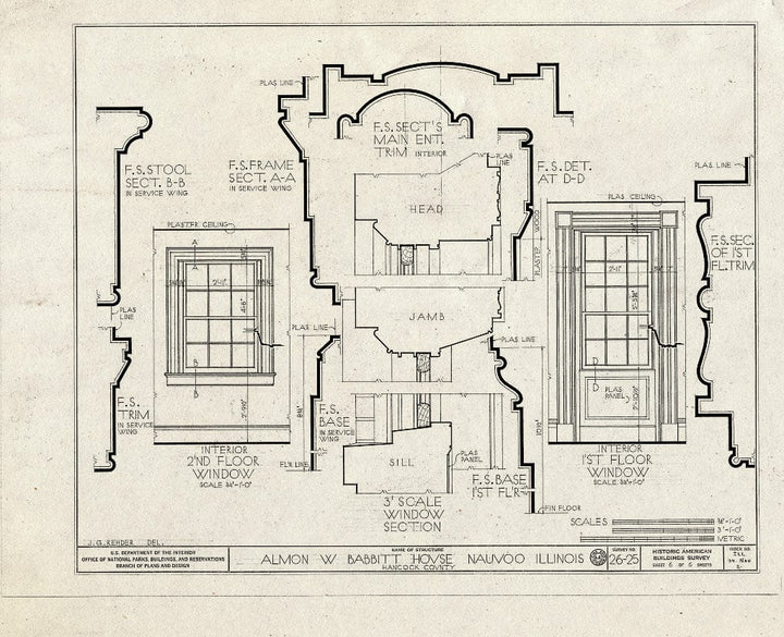 Blueprint HABS Ill,34-NAU,2- (Sheet 6 of 6) - Almon W. Babbitt House ...