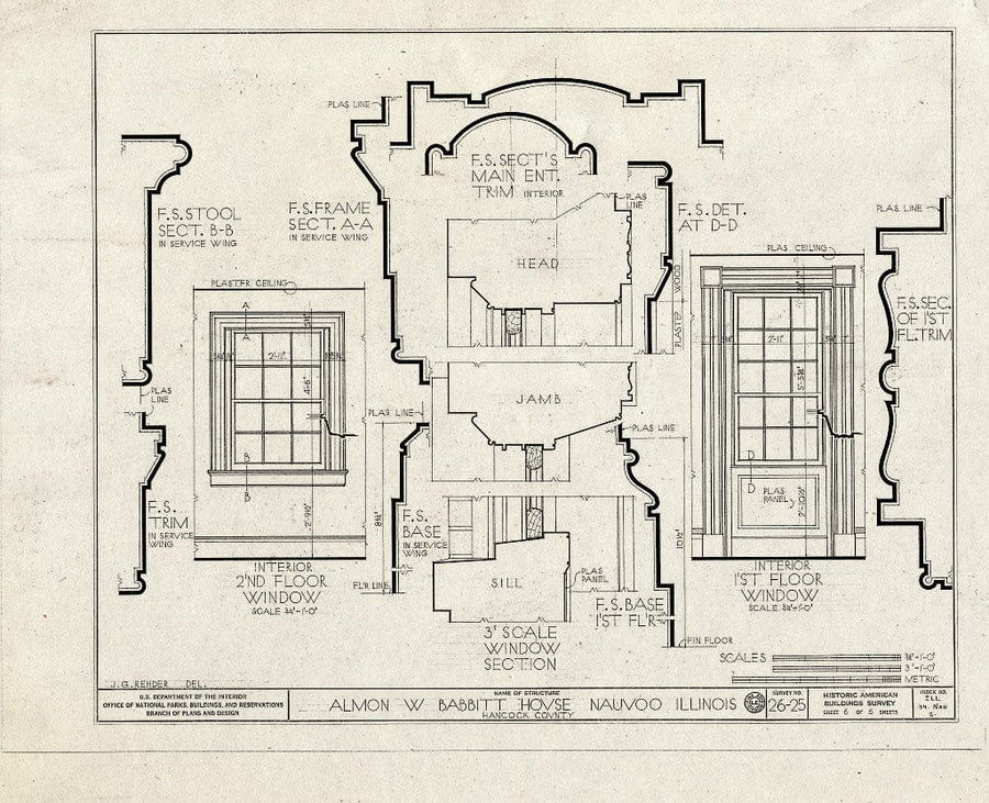 Blueprint HABS Ill,34-NAU,2- (Sheet 6 of 6) - Almon W. Babbitt House ...
