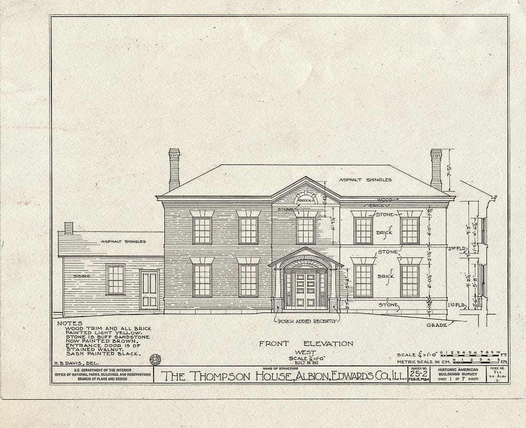 Blueprint HABS Ill,24-ALBI,2- (Sheet 1 of 7) - Frank B. Thompson House ...