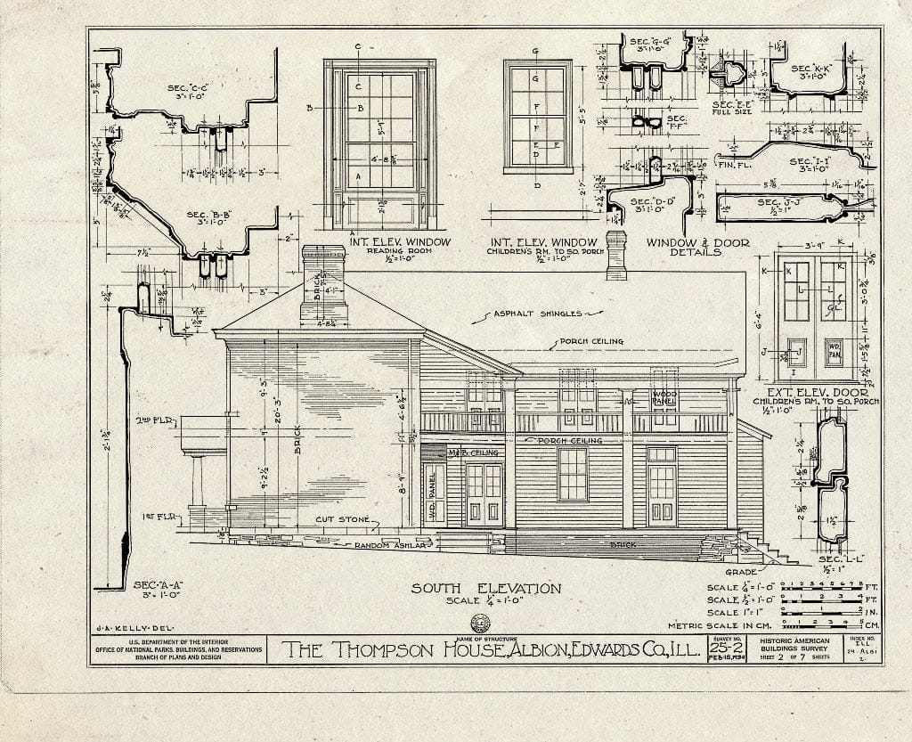 Blueprint HABS Ill,24-ALBI,2- (Sheet 2 of 7) - Frank B. Thompson House ...