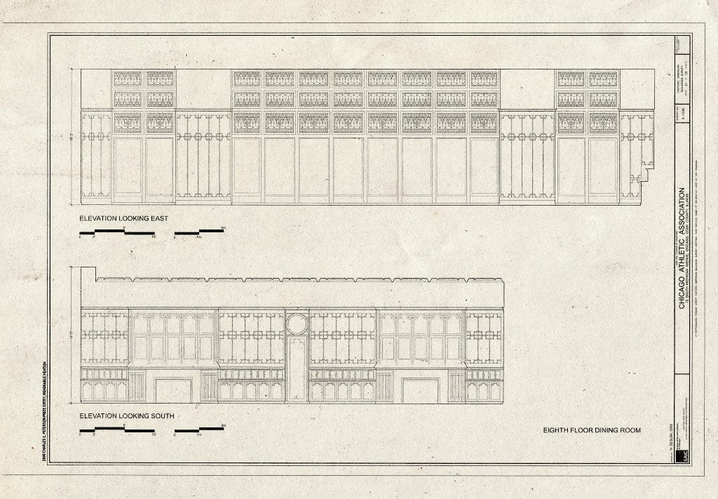Blueprint Eighth Floor Dining Room elevations - Chicago Athletic Assoc ...