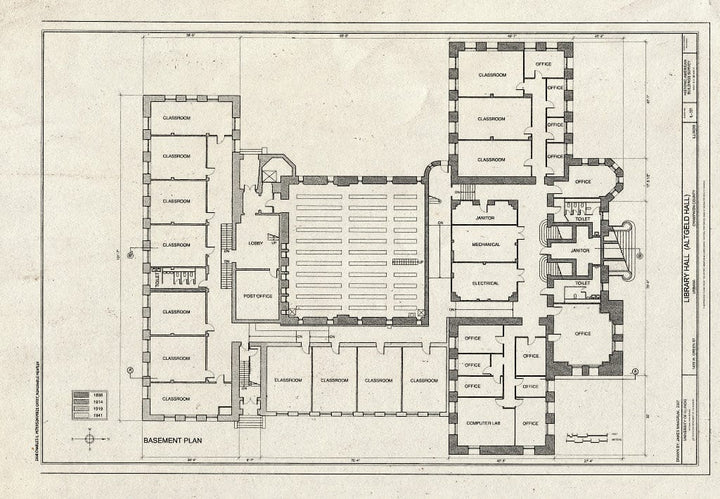 Blueprint Basement Plan - Library Hall, 1409 West Green Street, Urbana ...