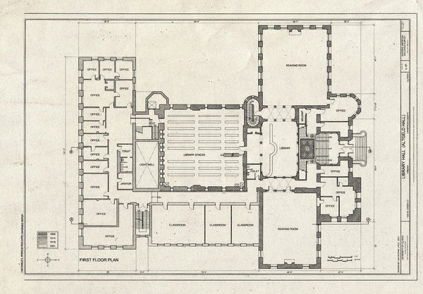 Blueprint First Floor Plan - Library Hall, 1409 West Green Street, Urb ...