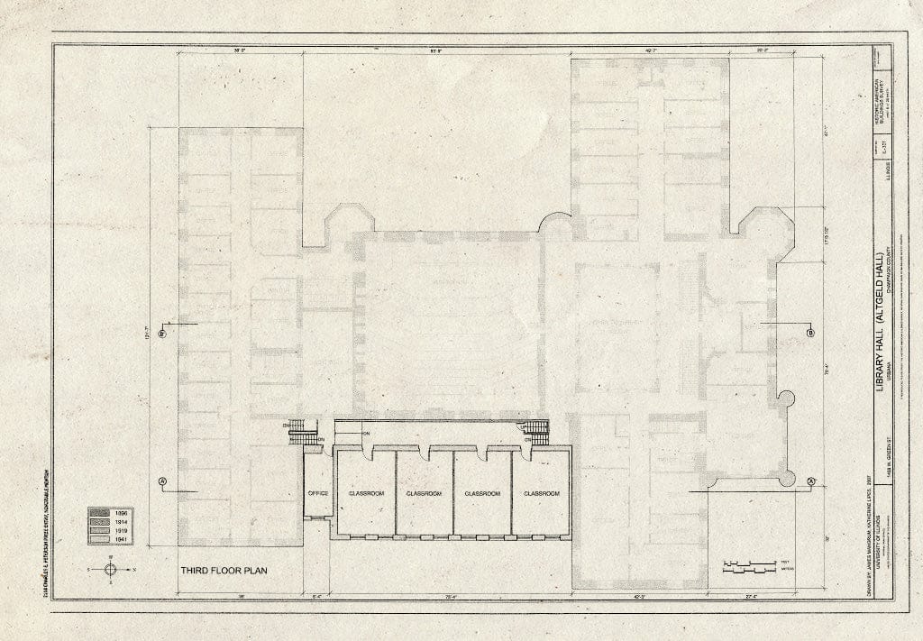 Blueprint Third Floor Plan - Library Hall, 1409 West Green Street, Urb ...