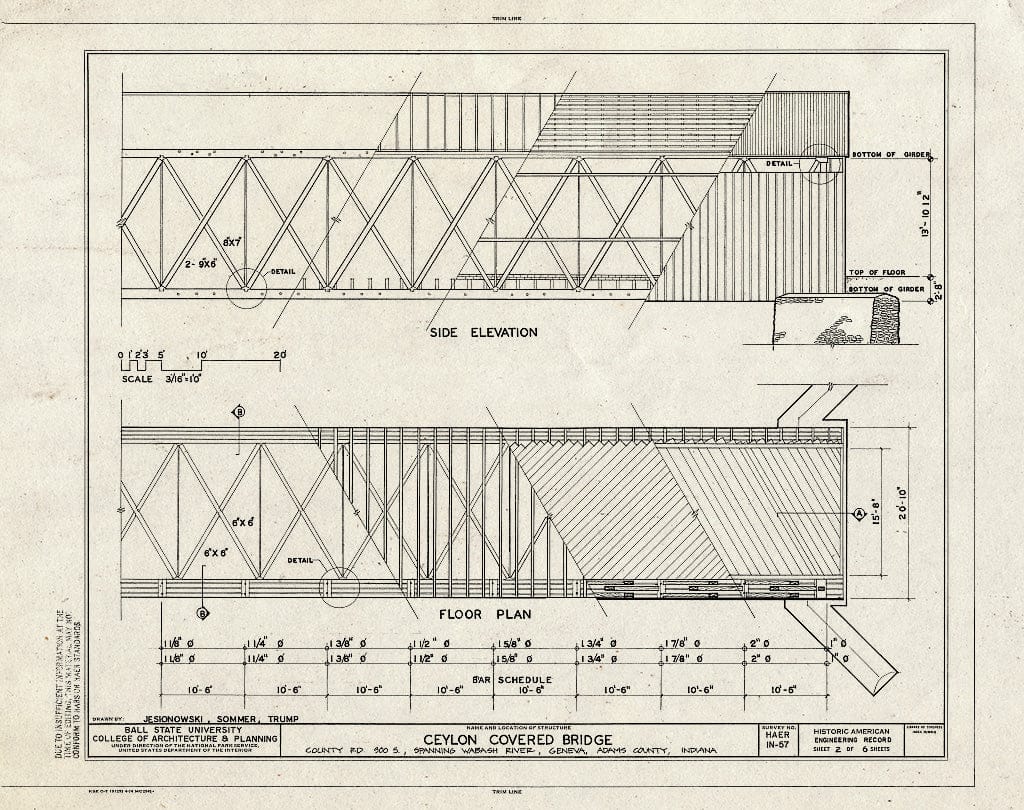 Blueprint Side Elevation, Floor Plan - Ceylon Covered Bridge, Limberlo ...